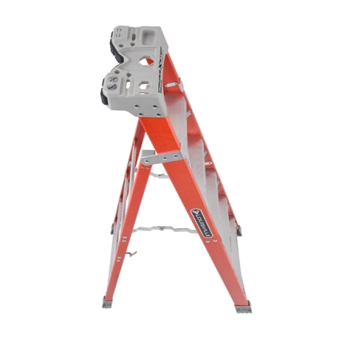 Louisville FXS1504 Cross Step Ladder, 102 in Max Reach H, 4-Step, 300 ...