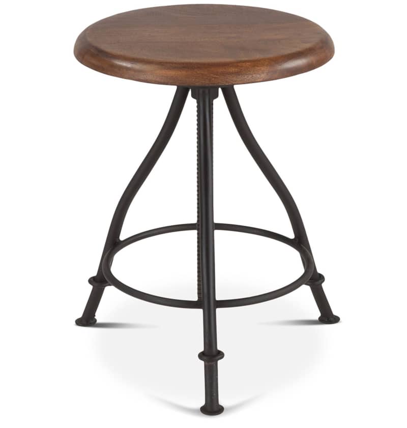 Home Trends & Design Industrial Loft Stool With Walnut Top – hamiltions