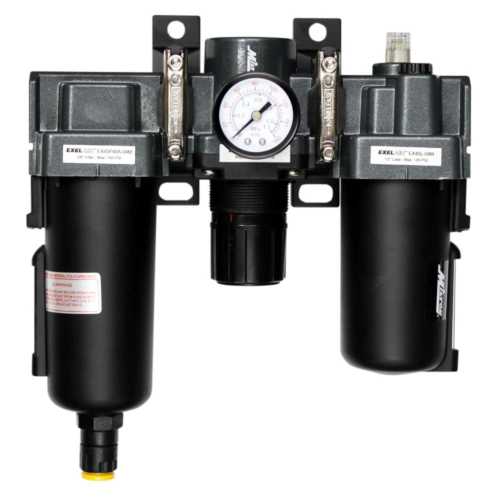 1/2″ NPT Metal FRL Air Filter Regulator and Lubricator System – hamiltions